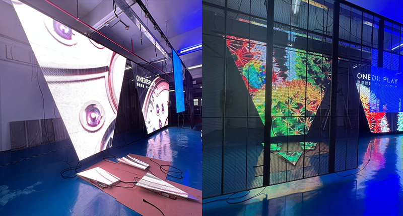 87m² P3.9-7.8mm Transparent LED Display ready to ship to Europe | ONE DISPLAY - LED Screen ...